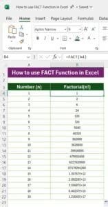 How To Use FACT Function In Excel With Examples PK An Excel Expert