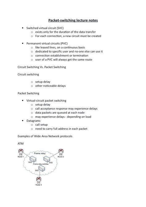 Packet Switching Lecture Notes COMP GRE Studocu