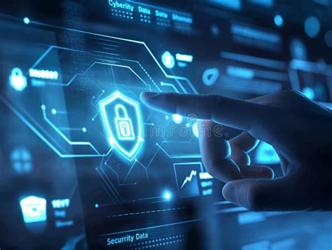 Cybersecurity Concept With Digital Interface Stock Illustration