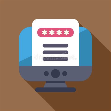 Desktop Computer Displaying Password Protected Login Screen With Asterisks Stock Vector