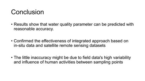 Statistical Learning Approach For Estimating Water Quality Parameters Ppt