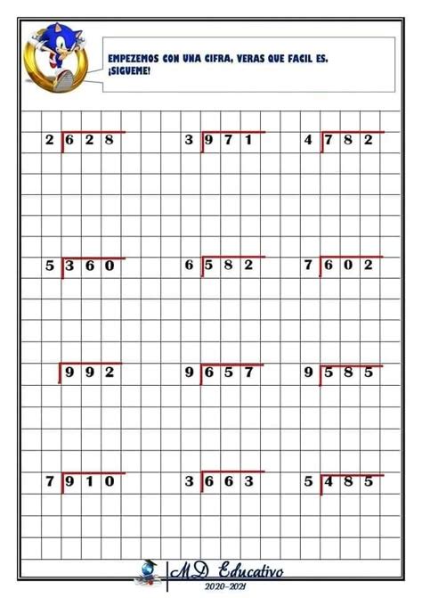 Divisiones Para Cuarto Grado De Primaria