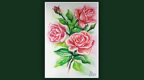 РИСУЕМ РОЗЫ АКВАРЕЛЬЮ КАК НАРИСОВАТЬ РОЗЫ УЧИМСЯ РИСОВАТЬ РОЗЫ РИСУНОК РОЗЫ УРОКИ РИСОВАНИЯ
