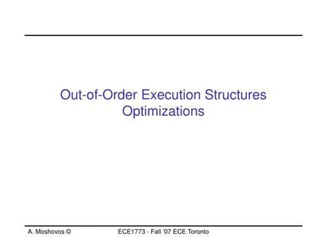 Ppt Out Of Order Execution Structures Optimizations Powerpoint