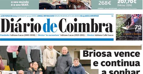 Capa Diário De Coimbra De 2024 03 31