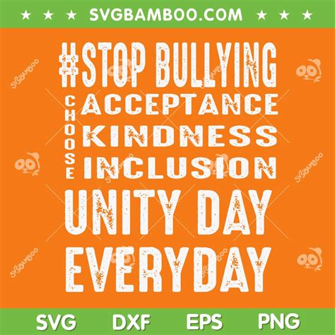 Unity Day Everyday Stop Bullying Svg Png