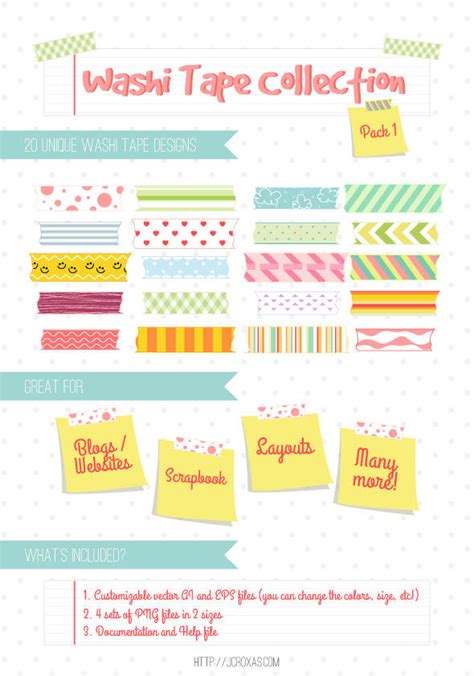 Washi Tape Designs Pack 1 By Jcroxas On Deviantart
