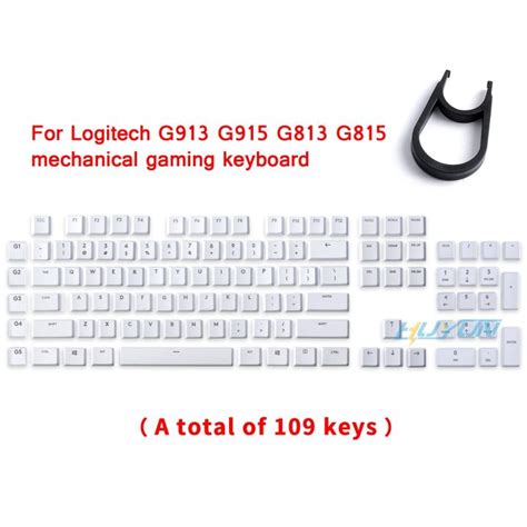 Replacement Gl Tactile Switch Keycaps Usa Layout White G915 109 Key Caps For Logitech G913 G915