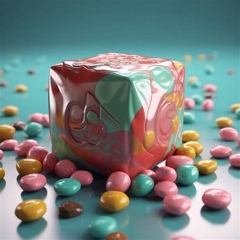 Premium Ai Image Cube Of Candy 8k Render Octane High Definition