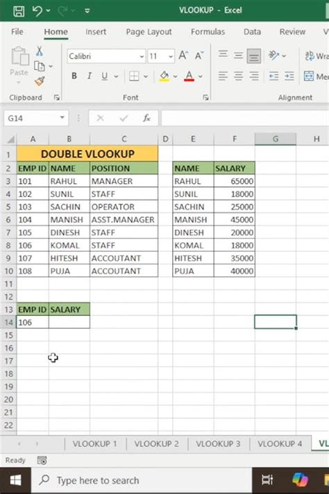 How To Use Double Vlookup In Excel In Hindi Nested Vlookup Youtube