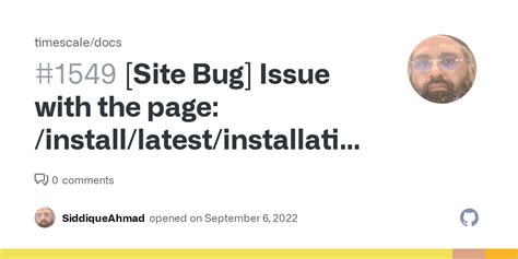 Site Bug Issue With The Page Installlatestinstallation Kubernetes · Issue 1549