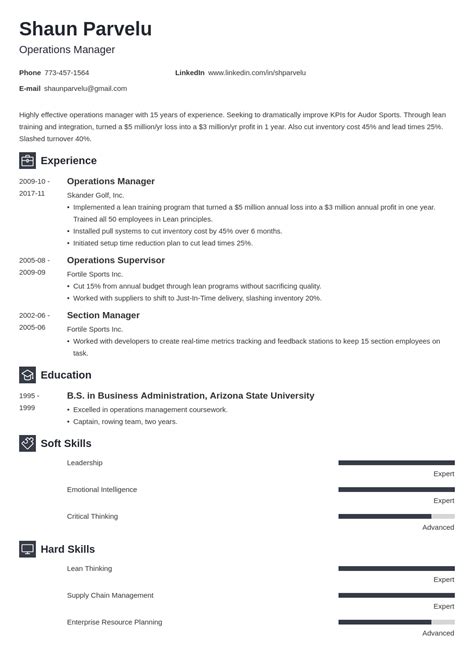 Operations Manager Resume Examples And Tips For 2025