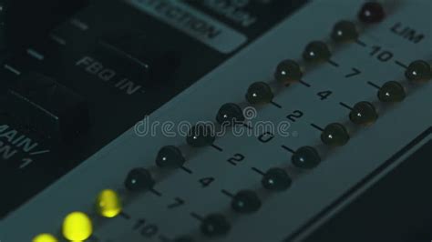 LED Indicator Of Sound Level Signal On The Mixing Console In Macro Stock Video Video Of