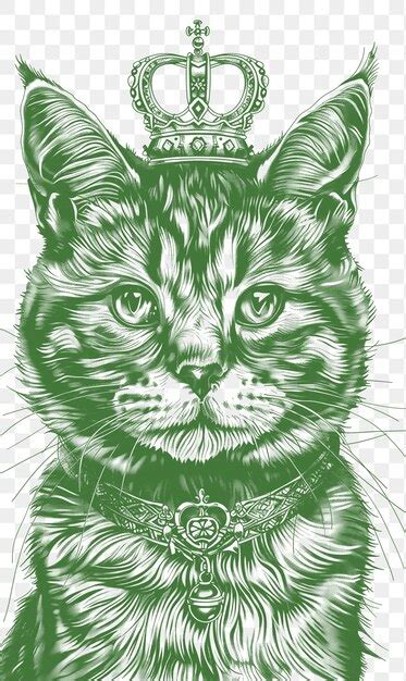 Premium Psd Psd Vector Of Korat Cat Wearing A Crown With A Majestic
