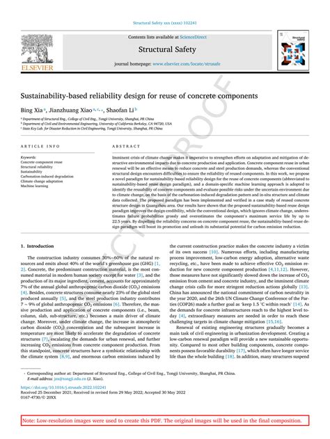 Pdf Sustainability Based Reliability Design For Reuse Of Concrete