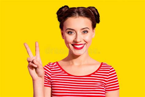 Close Up Portrait Of Her She Nice Looking Cute Charming Attractive