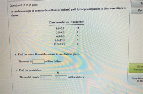 Solved Ta Question 6 Of 16 1 Point A Random Sample Of