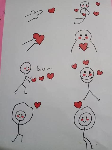 简笔画小人情侣 简笔画小人情侣头像 画趣文库（我爱生活）