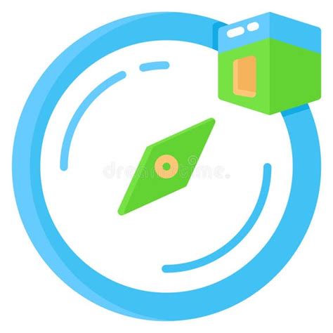 Navigating Direction Green Compass Icon For Journey Adventure And Exploration Stock Illustration