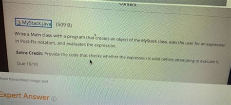Solved Public Class Mystack Public Static Final Int