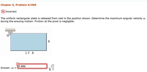 Solved The Uniform Rectangular Plate Is Released From Rest