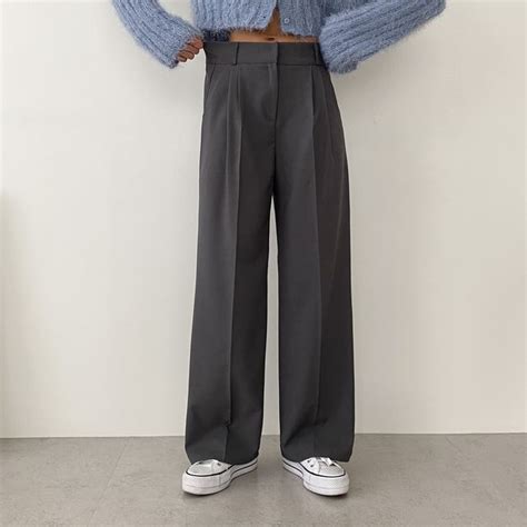 핏보장봄까지쭉 발등핏 일자 와이드 슬랙스 와이드핏 밴딩 슬랙스 6color 에이블리