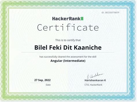 Bilel Feki Kaaniche On Linkedin Hackerrank Angular Webdevelopment