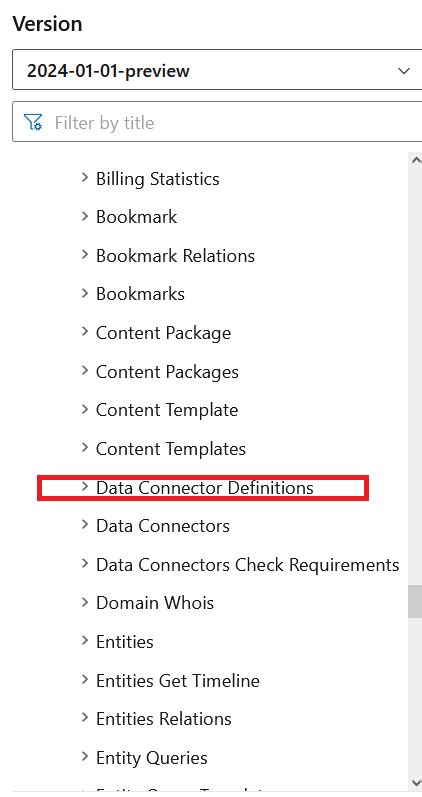 Api Version Discrepancies For Data Connector Definitions In Sentinel Microsoft Qanda