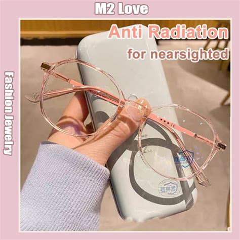 Eyeglasses Frame Korean Round Glasses Anti Blue Light Glasses Cermin