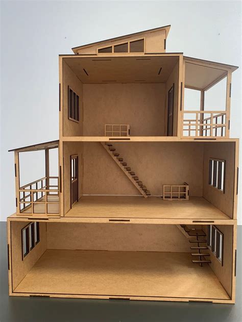 Кукольный домик Деревянный кукольный домик Дети Подарки МДФ Кукольный домик Комплект In 2024