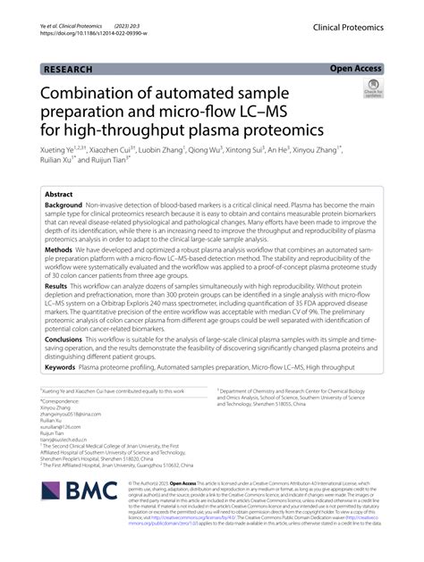 Pdf Combination Of Automated Sample Preparation And Micro Flow Lc Ms For High Throughput