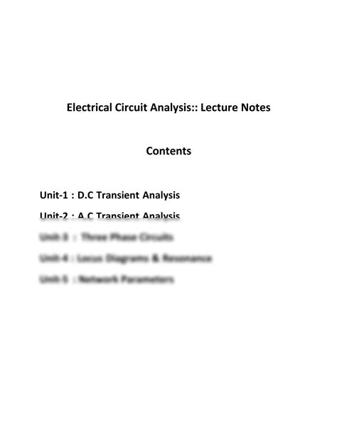 SOLUTION Electrical Circuit Analysis Studypool