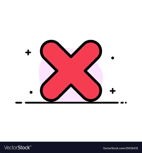 delete cancel close cross business flat line vector image