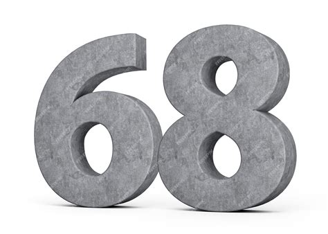 Premium Photo 3d Concrete Number Sixty Eight 68 Digit Made Of Grey Concrete Stone On White