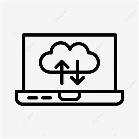Cloud Computing Line Icon Vector Cloud Computing Media Png And