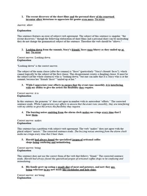Activity 1 Answer Key Pdf Pronoun Subject Grammar