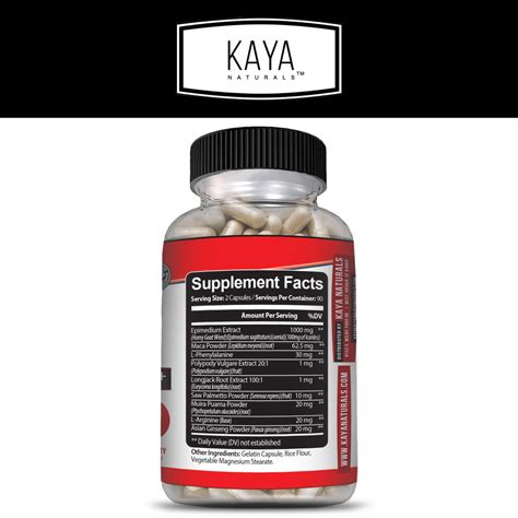 Kaya Naturals Horny Goat Weed Extract Extra Strength Complex With Ma