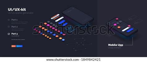 Toolkit Uiux 장면 작성자입니다 제3부 모바일 응용 스톡 벡터로열티 프리 1849842421