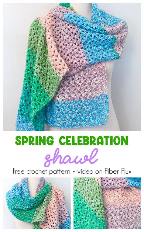 Spring Celebration Crochet Shawl Free Pattern Video Tutorial