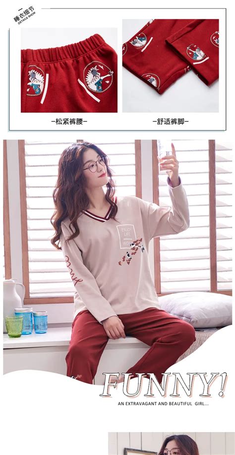 Женские пижамы комплект сексуальный пижамный комплект осенняя Женская милая одежда для сна