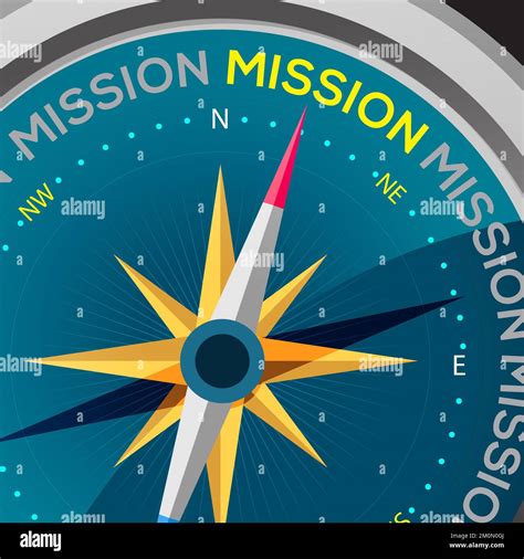 Mission Icon With 3d Compass Design Needle Pointing Towards Target