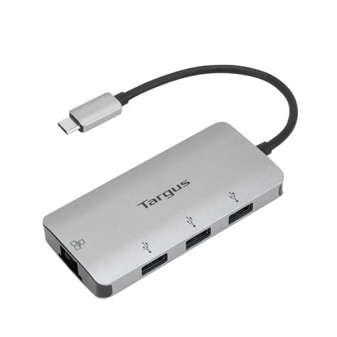 Targus Aca959 Type C Multi Port Hub Ethernet Adapter Silver