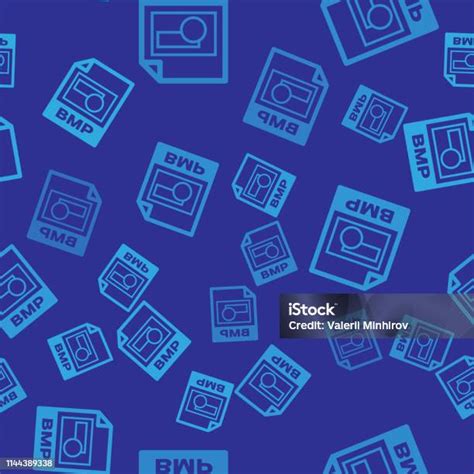 블루 Bmp 파일 문서 아이콘입니다 다운로드 Bmp 버튼 아이콘 파란색 배경에 고립 된 완벽 한 패턴 Bmp 파일 기호입니다 벡터 일러스트 0명에 대한 스톡 벡터 아트 및
