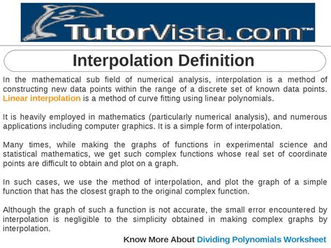 Interpolation Formula Interpolation Definition Formula Methods