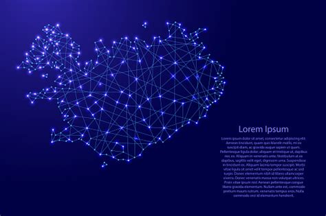 아이슬란드의 지도 다각형 블루 라인에서 빛나는 별 벡터 일러스트 레이 션 0명에 대한 스톡 벡터 아트 및 기타 이미지 0명 개념과 주제 국가 지도 Istock
