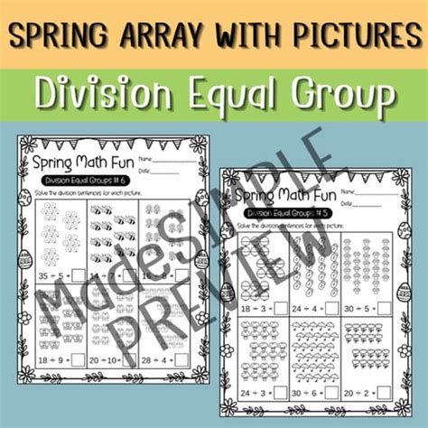 Spring Array With Pictures Division Equal Groups For 2nd 3rd Tpt