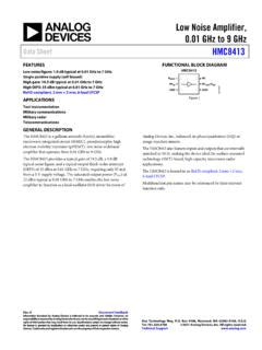 Low Noise Amplifier Ghz To Ghz Data Sheet Hmc Low Noise Amplifier Ghz To
