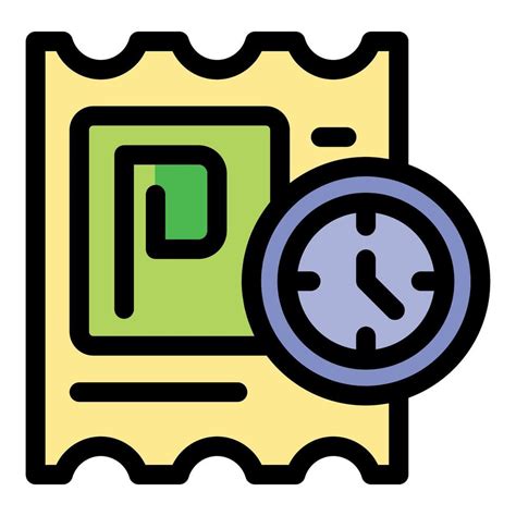 Parking Ticket With Clock Showing Time Limit Exceeded 52741010 Vector