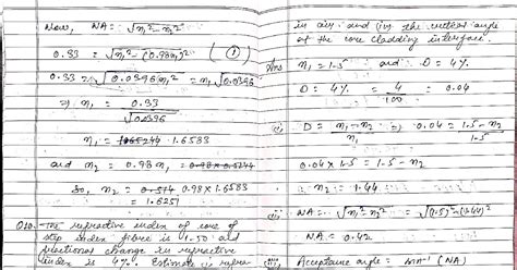 The Refractive Index Of Core Of Step Index Fibre Is And The Fractional Change In Refractive