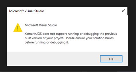 Xamarin Forms Xamarin IOS Does Not Support Running Or Debugging The Previous Version Of Your